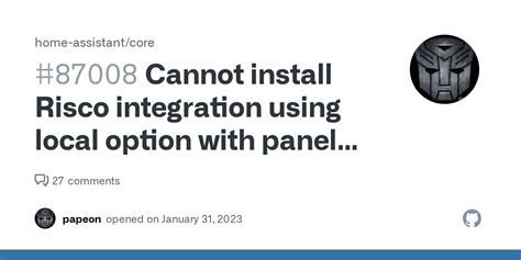 Cannot Install Risco Integration Using Local Option With Panel Rp512