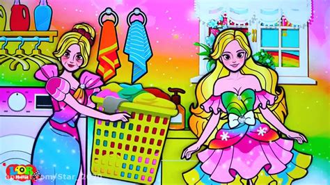 کارتون باربی کاغذی و پرنسس راپنزل مادر بزرگ خوب در مقابل بد جور وا جور