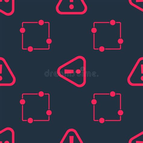 Set Electric Circuit Scheme And Exclamation Mark In Triangle On
