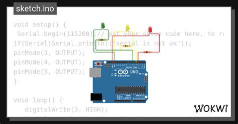 Lampu Merah Wokwi Esp32 Stm32 Arduino Simulator