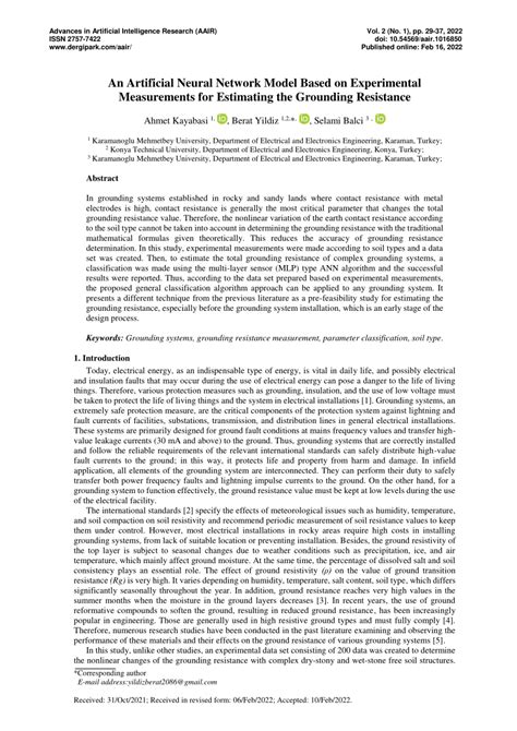 Pdf An Artificial Neural Network Model Based On Experimental Measurements For Estimating The