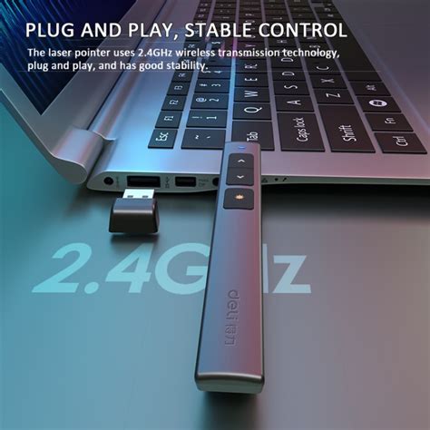 Ppt용 빨간색 표시등이 있는 Deli 24ghz 페이지 터너 Usb 리모콘흰색