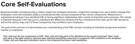 Solved Core Self Evaluations Broad Personality Concepts