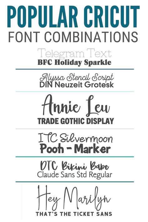 The Most Popular Cricut Fonts And Combinations For Your Projects Cricut Fonts Font Combinations