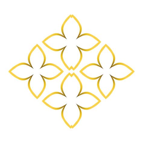Premium Vector Golden Floral Ornament Illustration Design Element