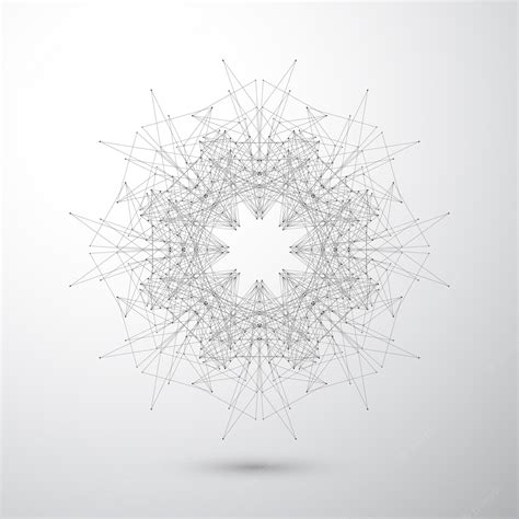 Premium Vector Geometric Abstract Form With Connected Lines And Dots