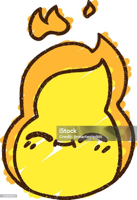 Gambar Kapur Karakter Api Ilustrasi Stok Unduh Gambar Sekarang Api