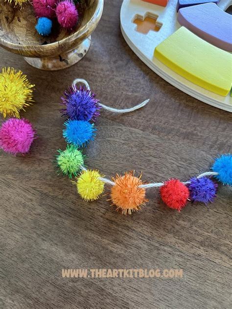 Cute Diy Rainbow Pom Pom Garland The Art Kit
