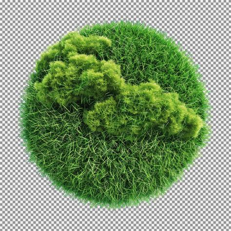 Premium Psd A Perfect Round Created With Lawn Grass Sphere Shape Covered With Grass Isolated