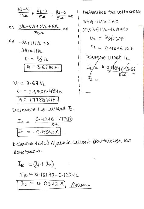 [solved] Current Flowing Through 10 Ohm Resistor Course Hero