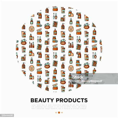 스킨 케어 크림 젤 유기농 화장품 메이크업 비누 디스펜서 네일 케어 뷰티 박스 스크럽 샴푸 시트 마스크 원 얇은 라인 아이콘 세트의 뷰티 제품 개념 현대 벡터 그림입니다