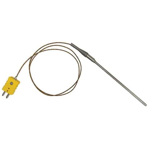 Digi Sense Temperature Probe Type K 9 L Fiberglass Stainless Overbraid From Cole Parmer