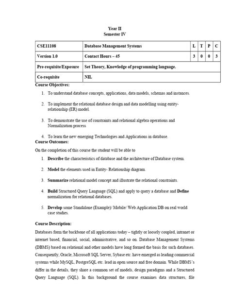 4th Semester Pdf Relational Database Databases