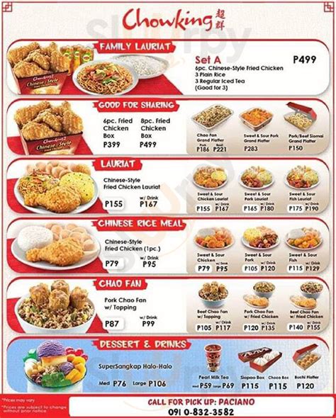 Menù Chowking Quezon City Sluurpy