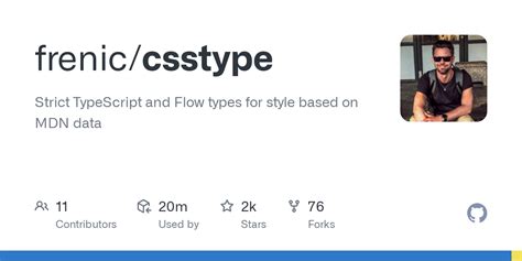 github frenic csstype strict typescript and flow types for style