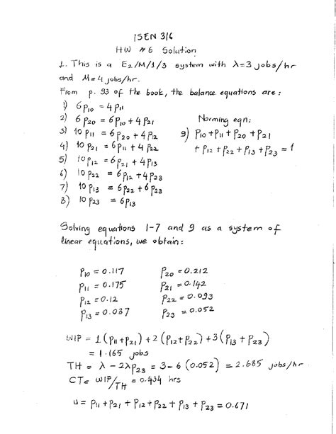 Homework 6 Solution Of Production System Operation Isen 316 Docsity