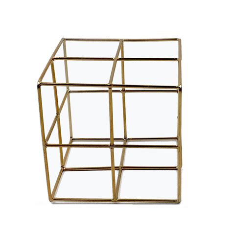 Wire Cube Prop Matte Brass Wedding And Corporate Event Styling Product