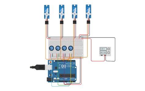 Circuit Design Robotic Arm Sample Tinkercad