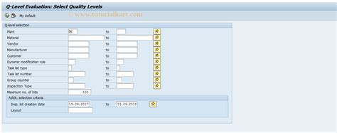 QDH1 SAP Tcode Q Level Evaluation Change Data