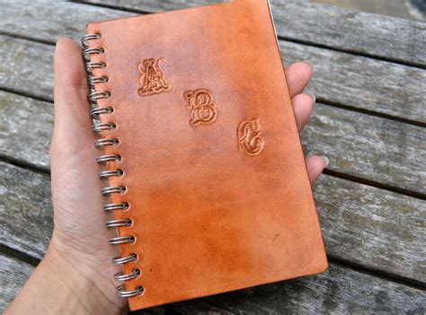 Leather Spiral ABC Notebook Vegetable Tanned Leather