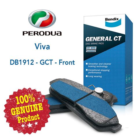 Original Bendix [db1912gct] Front Brake Pad Perodua Viva Shopee