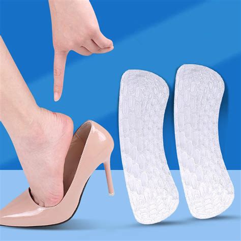 6 쌍 연질 실리콘 얇은 패드 보호 피트 케어 미끄럼 방지 자체 접착 충격 흡수 투명 4d 입자 힐 라이너인서트and쿠션
