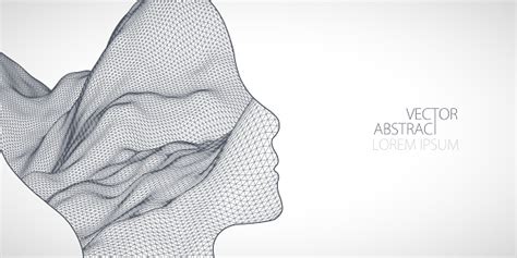 윤곽선의 지형 인간의 머리는 프레임의 스타일로 만들어집니다 벡터 아트 3차원 형태에 대한 스톡 벡터 아트 및 기타 이미지 3차원 형태 개성 개념 공학 Istock