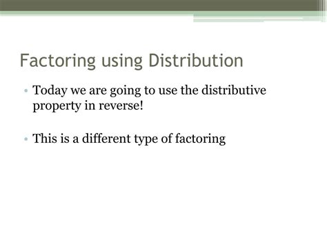 Ppt Factoring Using The Distributive Property Powerpoint Presentation Id 2870953