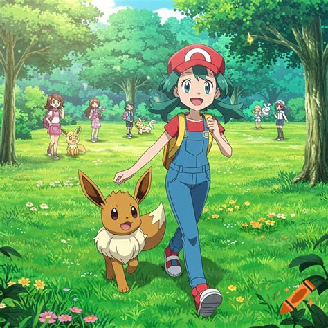 Misty From Pokemon In A Yellow Top And Blue Shorts Pointing At A Pink