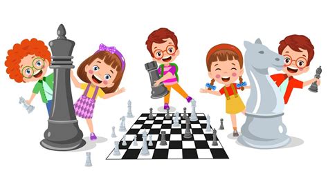 Мультипликационный персонаж играет в шахматы Премиум векторы