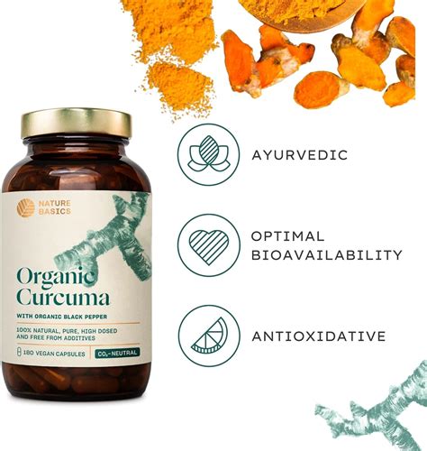 Nature Basics® Organic Curcuma Capsules With Black Pepper Certified