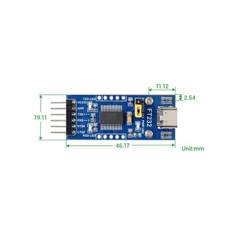 WaveShare FT232 USB UART Board Type C USB To UART TTL Communicat 6 32
