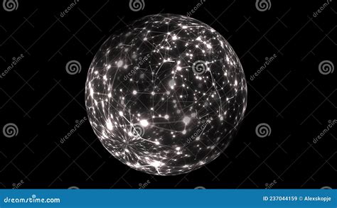 Abstract Plexus Technology Science On Rotating Sphere Concept Stock Illustration Illustration