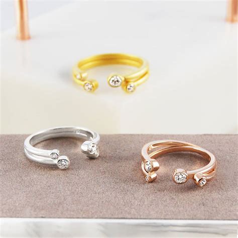 Two Way White Topaz Sterling Silver Stacking Ring By Otis Jaxon