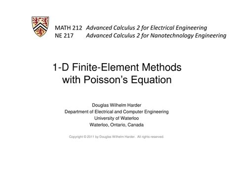 PPT D Finite Element Methods With Poissons Equation PowerPoint Presentation ID