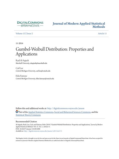 Gumbel Weibull Distribution Properties And Applications Pdf Bias