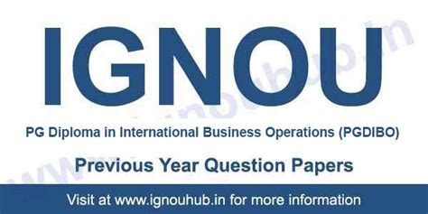 IGNOU PGDIBO Question Paper IGNOU HUB