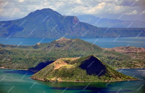 Premium Photo Aerial View Of Taal Volcano In The Province Of Batangas