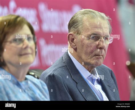 Jacques Rogge Right Former President Of The International Olympic Committee Ioc And His