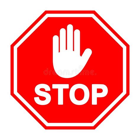 Red Stop Hand Sign Stock Vector Illustration Of Flat 326850621