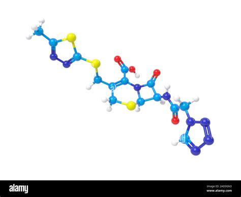 Cefazolin Molecule Computer Artwork Showing The Molecular Structure Of Cefazolin Cefazolin Is