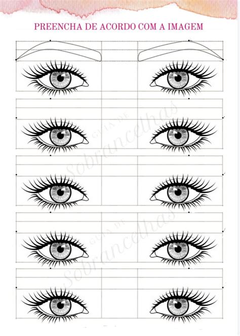 Folha Pra Treino Curso Design De Sobrancelha Molde De Sombrancelha Molde Sobrancelha