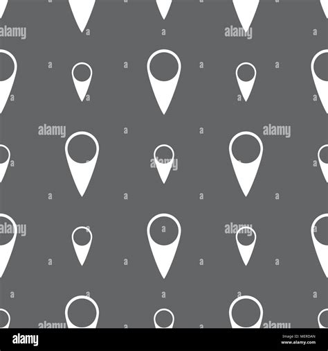 Map Pointer Icon Gps Location Symbol Seamless Pattern On A Gray Background Vector