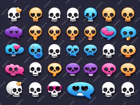 Skull Emojis Set Premium Ai Generated Vector Skull Emojis Set Premium Ai Generated Vector