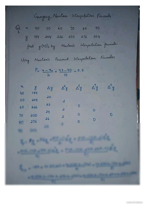 SOLUTION Gregory Newton Interpolation Formula Studypool