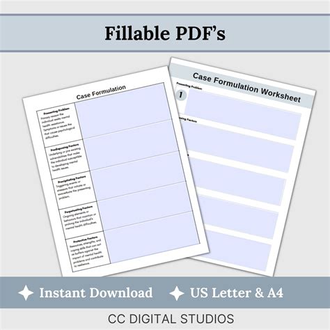 Case Formulation Template 5 Ps Of Case Formulation Worksheets Clien