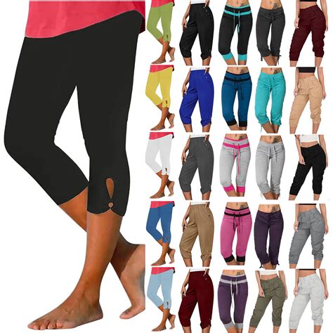 Dyegold Capris For Women Casual Summer Fashion Lightweight Stretch