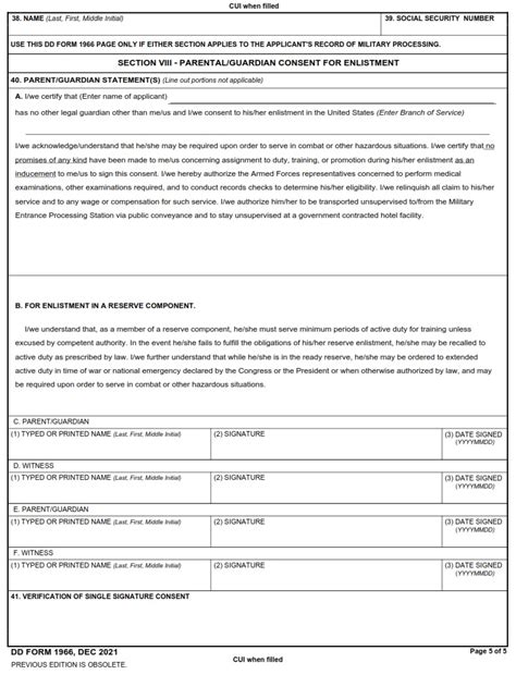 Dd Form 1966 Record Of Military Processing Armed Forces Of The