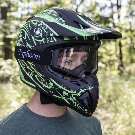 Mens Atv Helmets With Goggles Gear Combo From Typhoon Helmets