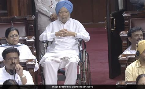 Manmohan Singh 91 Attends Rajya Sabha In Wheelchair During Delhi Services Bill Discussion